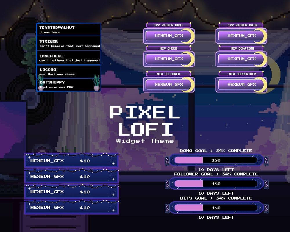 Pixel Lofi Streamlabs Widgets Streamelement Widgets Twitch Alerts ...