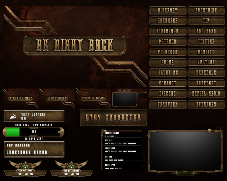 Steampunk Animated Twitch Overlay for - Etsy