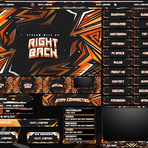 Clean Orange Animated Twitch Overlay - Etsy