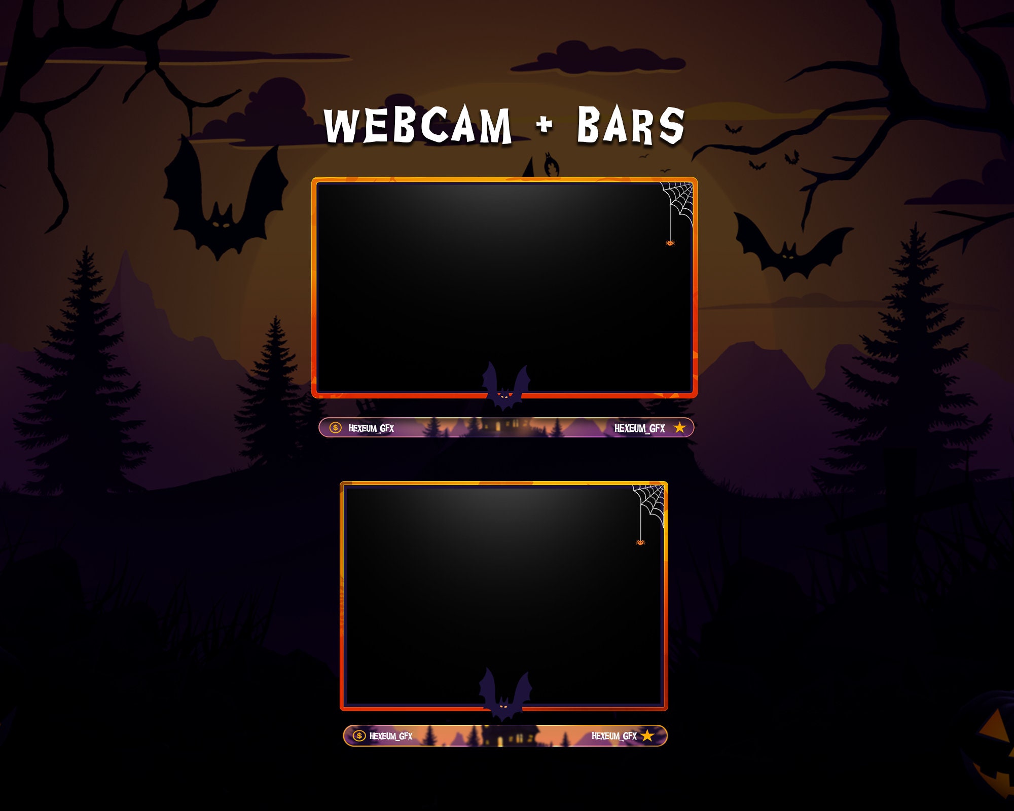 Halloween Twitch Overlay Package for Obs/spooky/purple/orange/creepy ...