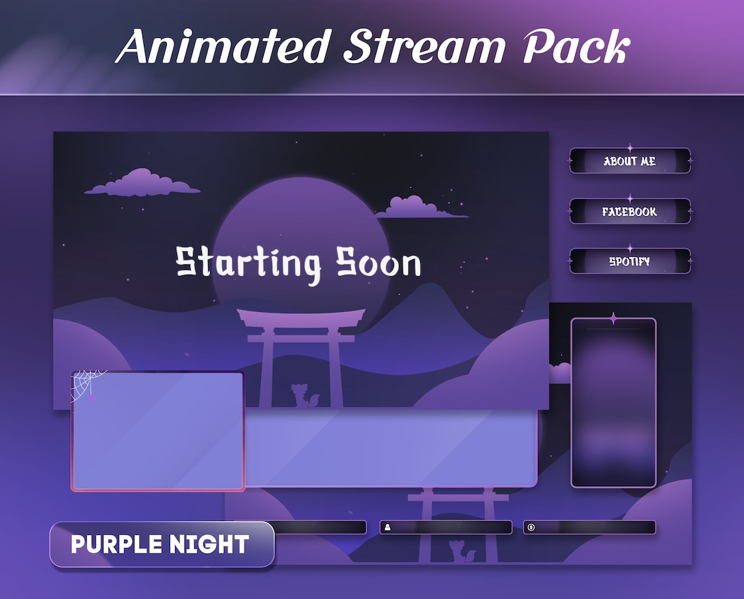 Purple Night Animated Stream Package/transition/stream - Etsy