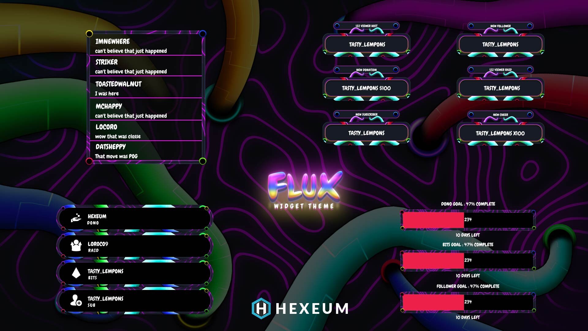 RGB Twitch Overlay Package : Webcam, Screens, Panels, Alerts ...