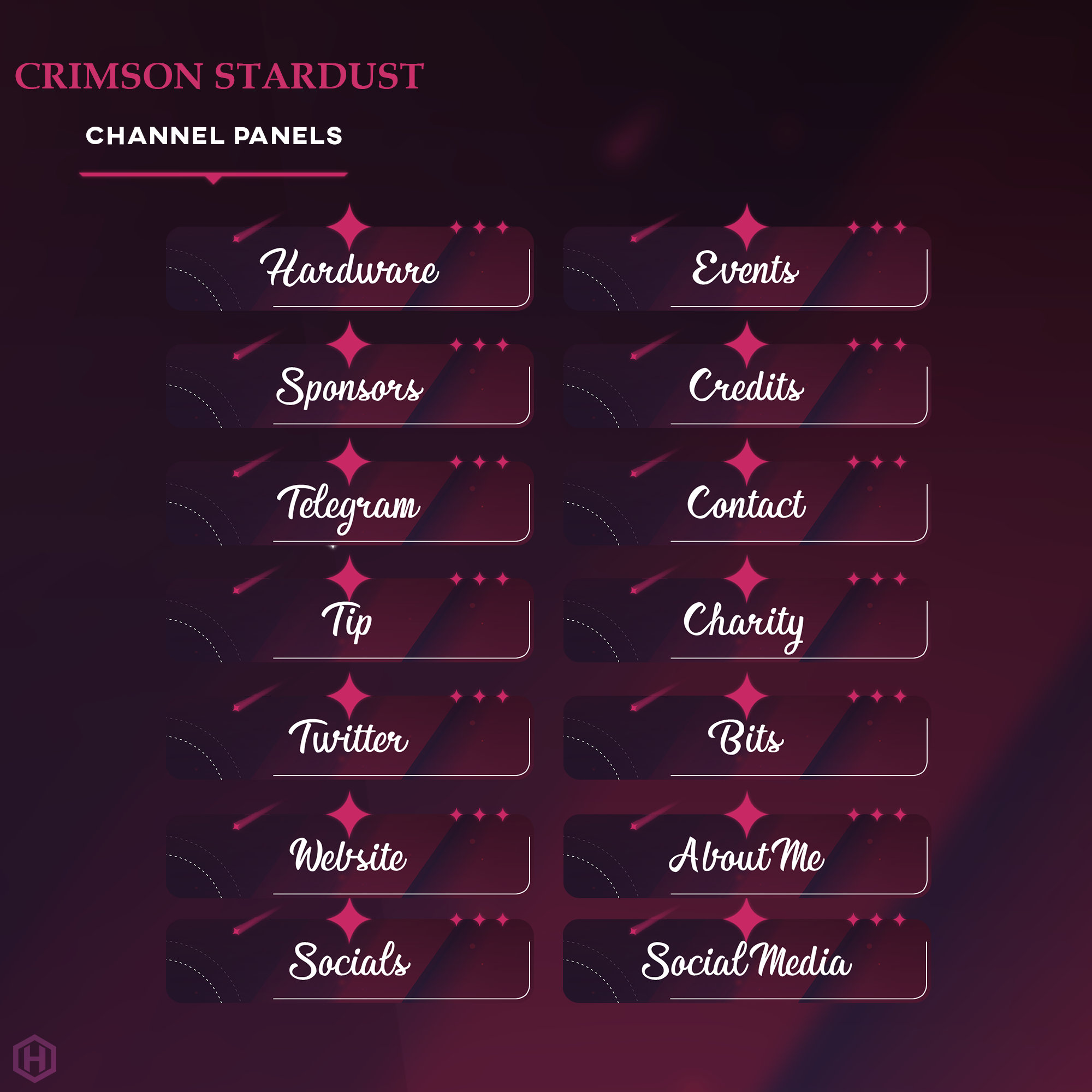 Dark Crimson Red Twitch Panels Package/dark Red/twitch Set/dark Theme ...