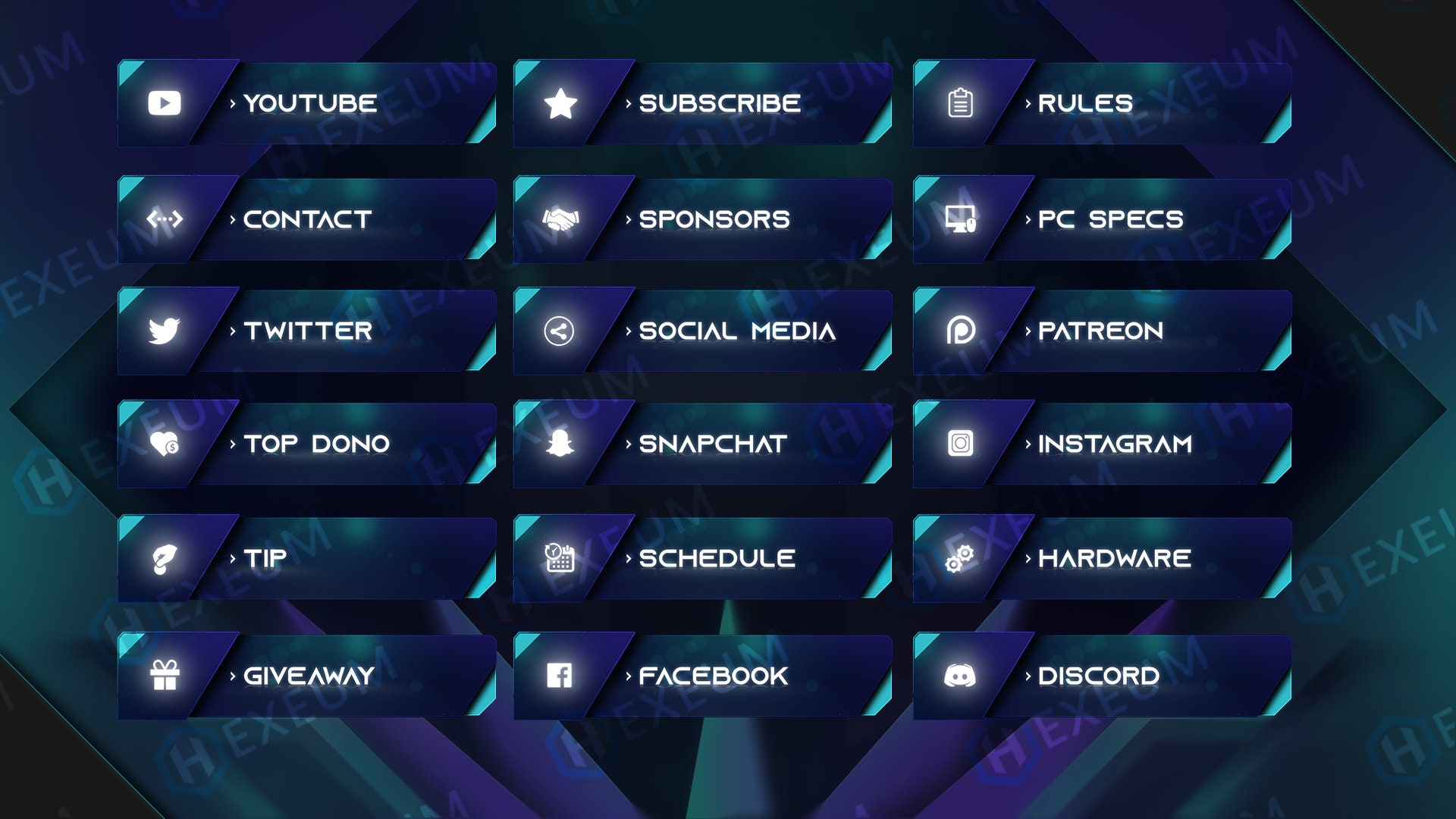 Vibrant Blue & Purple Animated Twitch Overlay Package : | Etsy