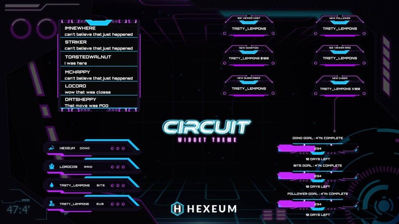 Cyber Neon Twitch Overlay Package for Obs/purple/blue/scifi/futuristic ...