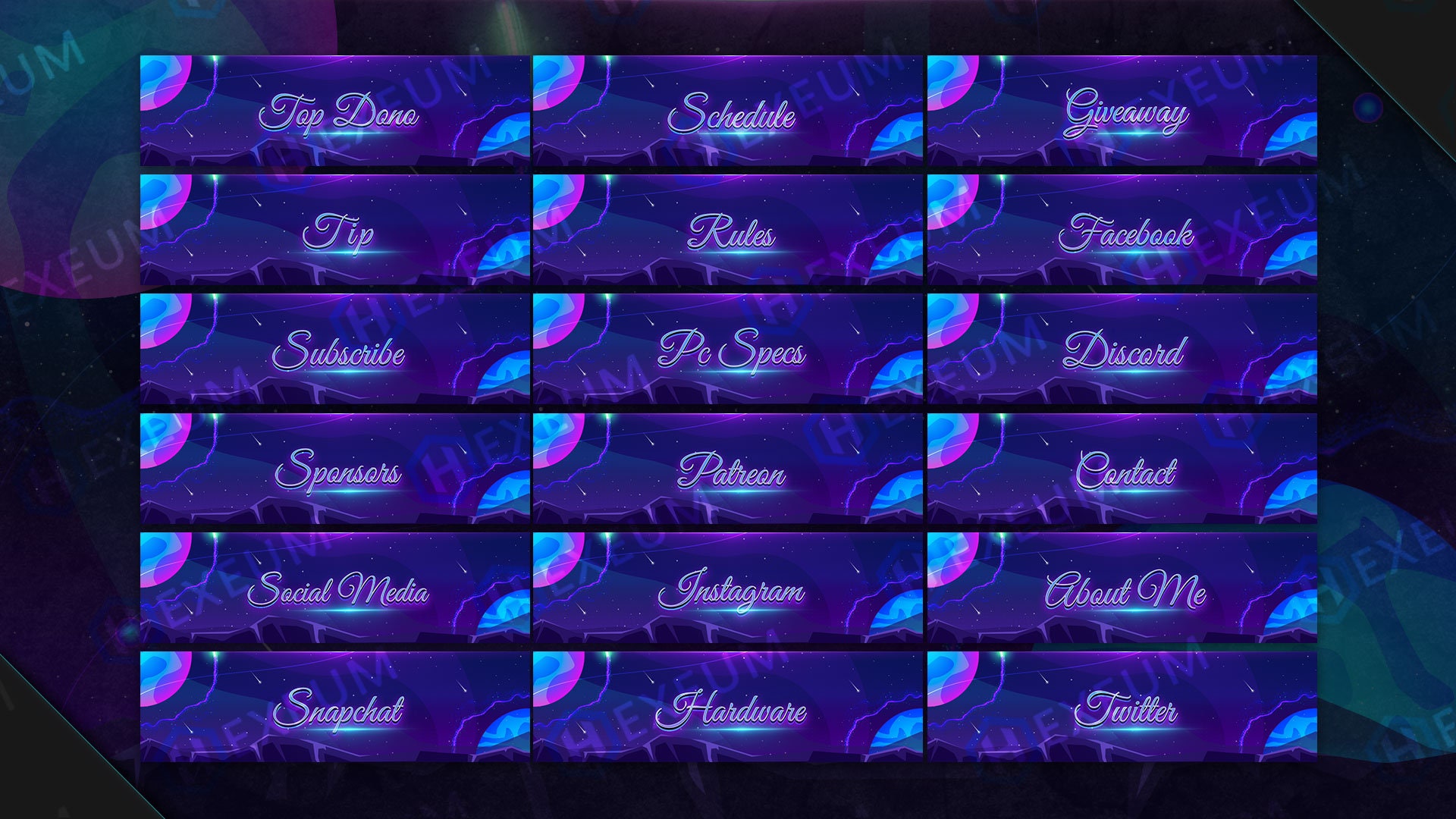 Neon Space Animated Stream Overlay Package for OBS and Streamlabs - Etsy