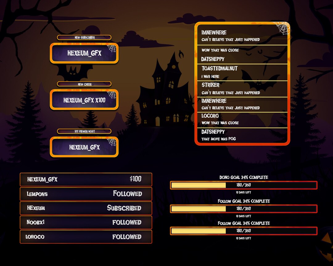 Halloween Stream Widgets for Streamlabs, Streamelements & OBS Twitch ...