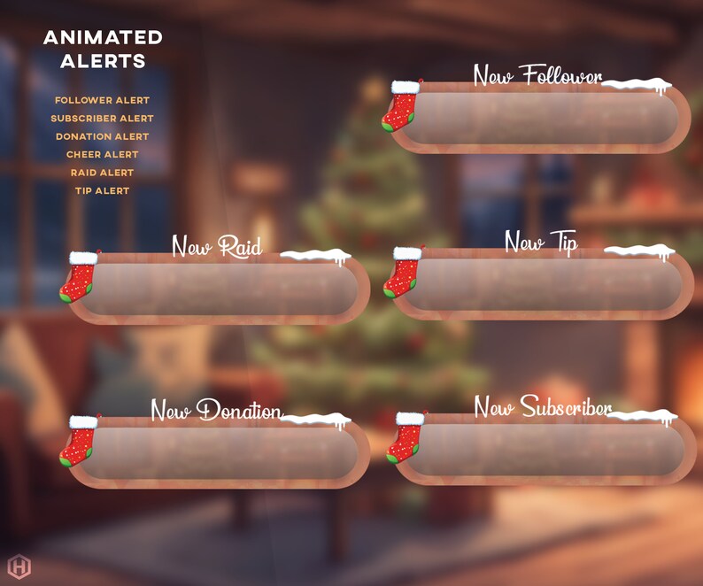 Cozy Christmas Cabin Stream Package/transition/panels/twitch Set/stream ...