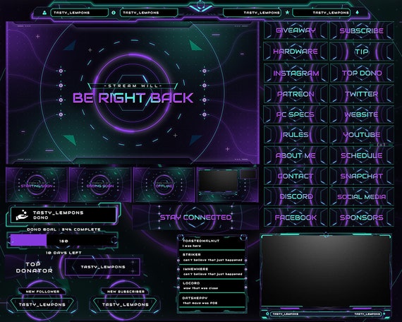 Sci-fi Purple Space Animated OBS Overlay Package : Webcam - Etsy