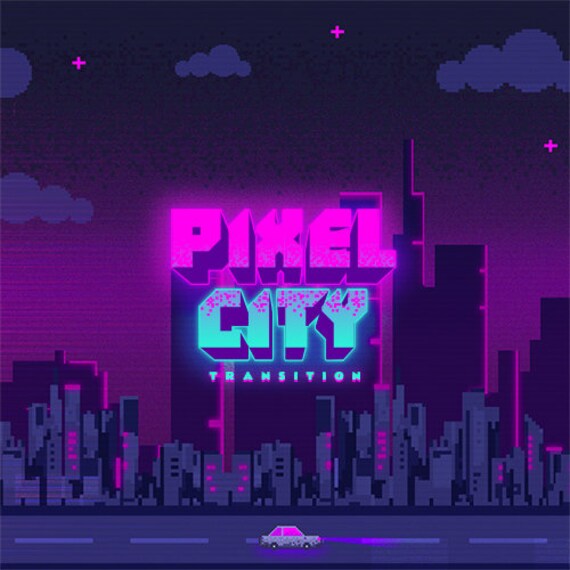 Pixel City Retro Car Stinger Transition : Animated Twitch - Etsy