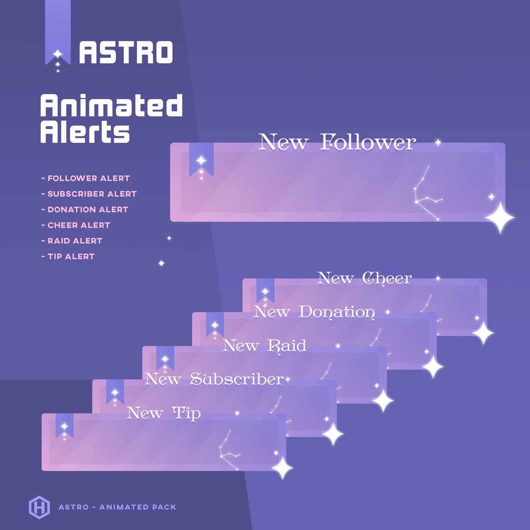 Vtuber Cosmic Animated Alert Package Twitch/animated//astro - Etsy