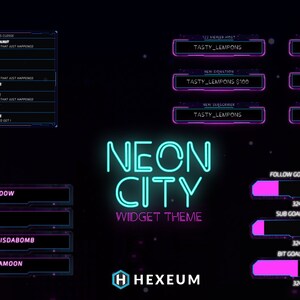 Neon City Twitch Overlay Package for Obs/cityscape/purple/blue/cozy ...