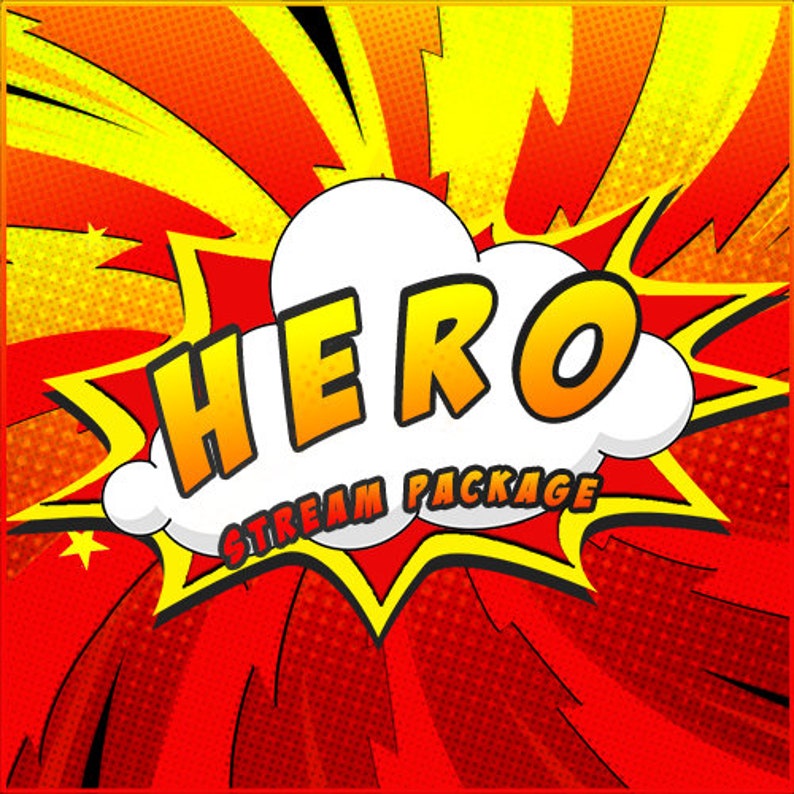 Comic Book Twitch Overlay Package for Obs/superhero/red/yellow/marvel/ - Etsy