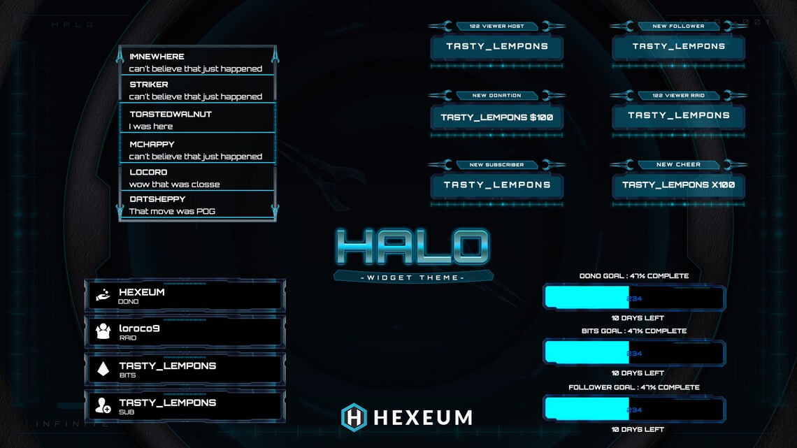 Halo Futuristic Animated OBS Overlay Package - Etsy