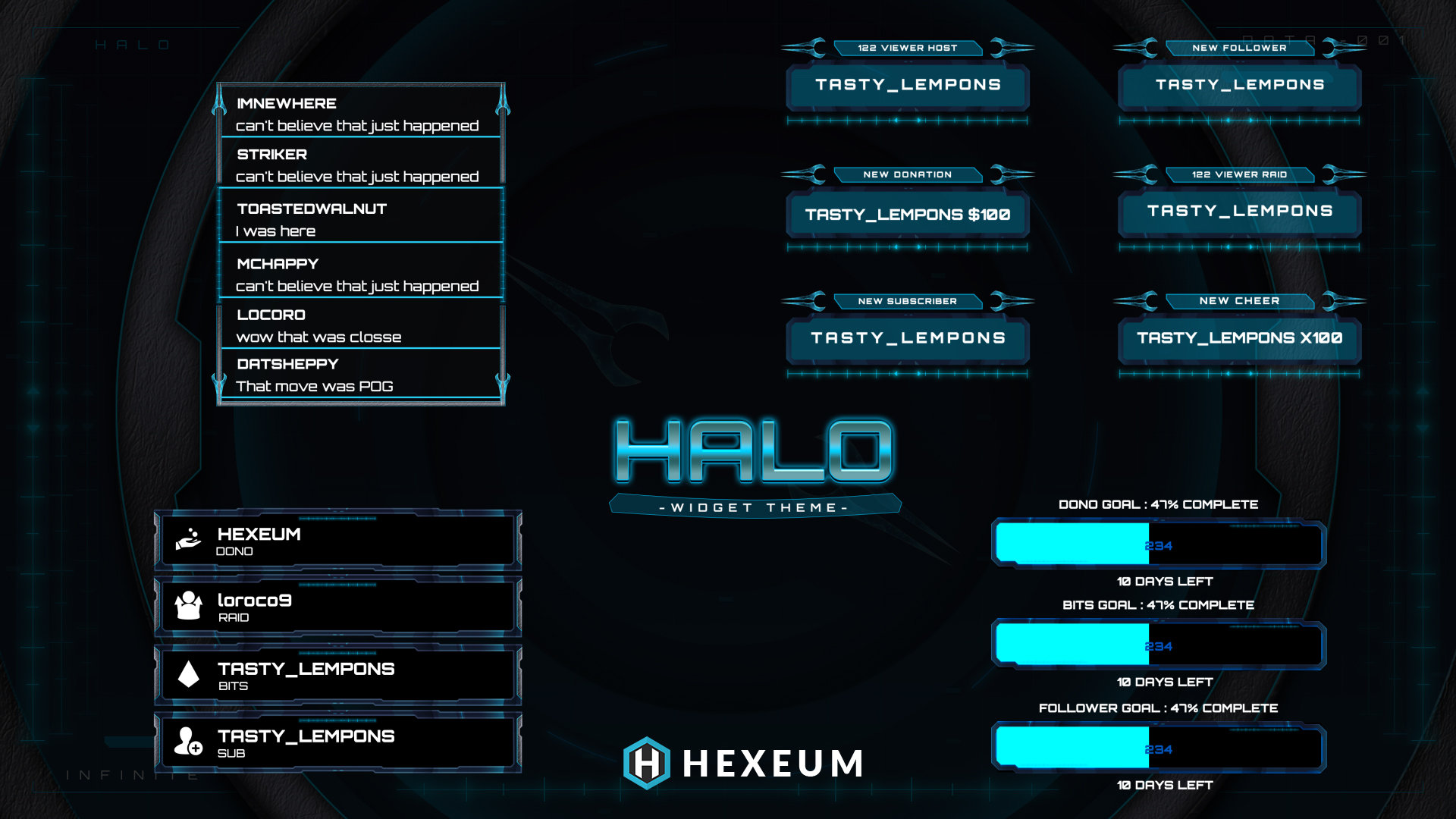 Halo Futuristic Animated OBS Overlay Package - Etsy