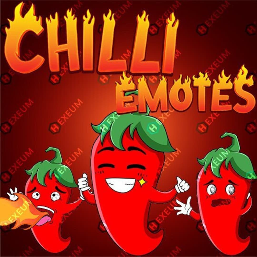 Chilli Pepper Emotes | Spicy Custom Twitch Emotes Pack - Etsy