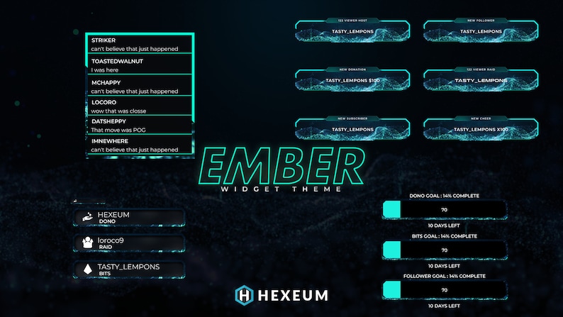 Neon Blue Animated Twitch Overlay Package: Stream Screens, Alerts, and ...