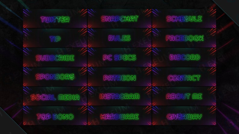 RGB Twitch Overlay Package for OBS - Etsy