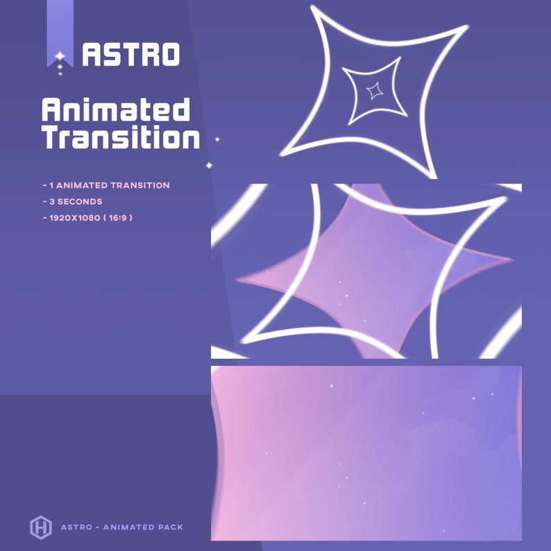 Vtuber Stars Stinger Transition for Obs/astro Artisan/aesthetic/cosmos ...