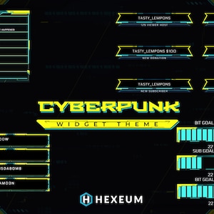 Cyberpunk Animated Twitch Overlay Package : Webcam, Screens, Panels ...