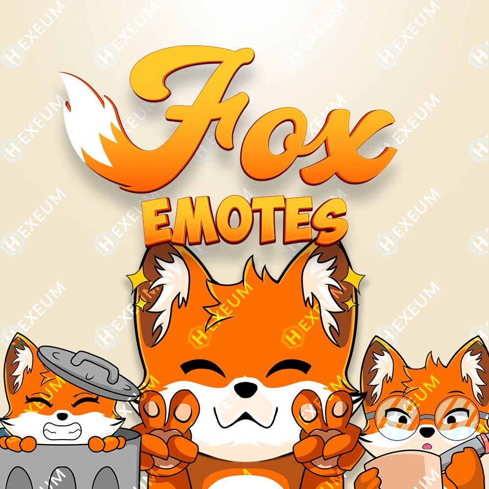 Fox Emotes Cute Custom Twitch Emotes Pack - Etsy