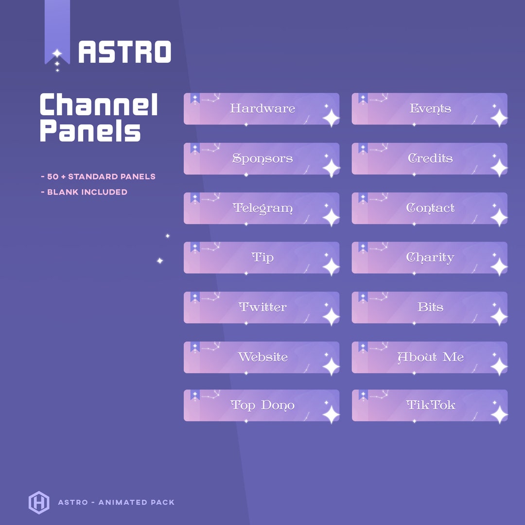 Cosmic Vtuber Twitch Panels Package/astro - Etsy