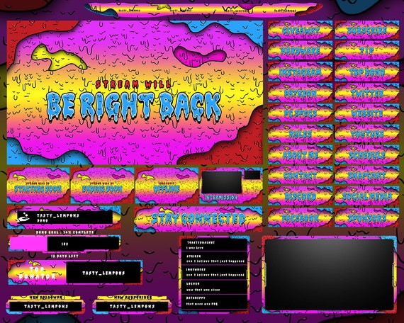 Multicolored Trippy Twitch Overlay Package : Webcam Screens - Etsy