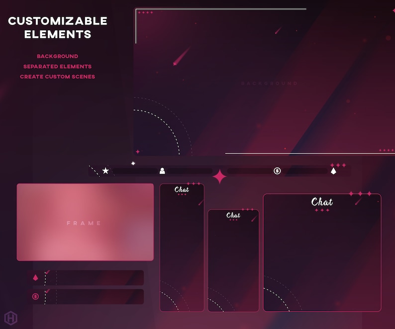 Crimson Stardust Twitch Pack/transition/panels/dark Red/twitch Set/dark ...