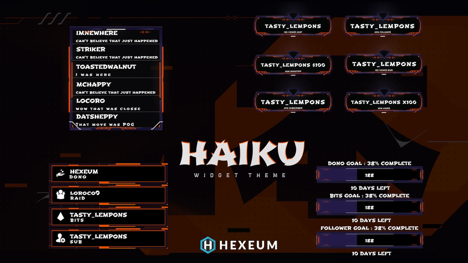 Japanese Modern Orange Twitch Overlay Package for Obs/esports/clean ...