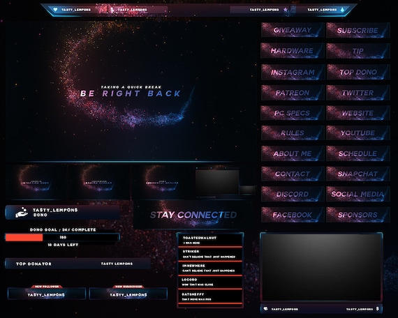 Particle Multicolored OBS Stream Overlay Package : Webcam - Etsy