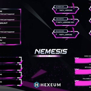 Neon Pink Twitch Overlay Package/3d/black/white/sharp/clean/particles ...