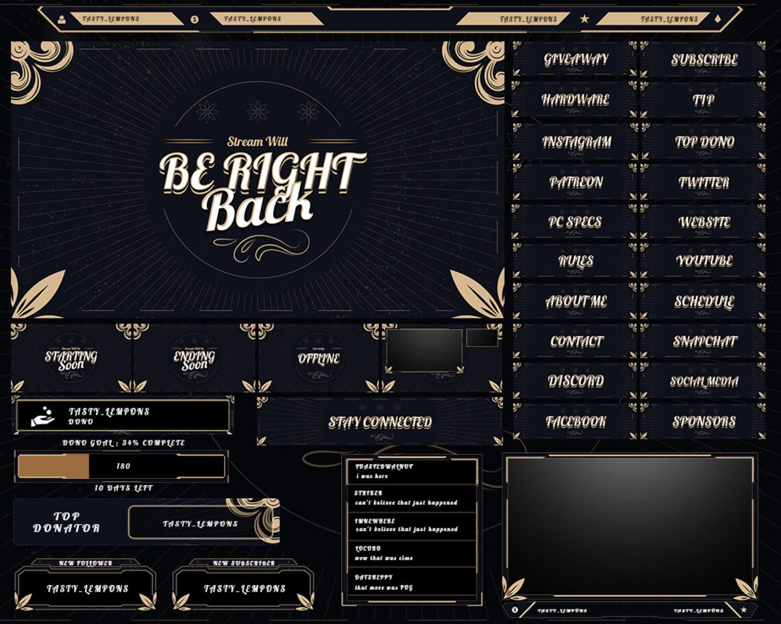 Aesthetic Twitch Overlay Package for OBS - Etsy