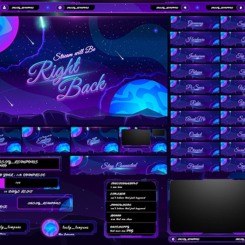 Animated Space Twitch Stream Overlay - Etsy