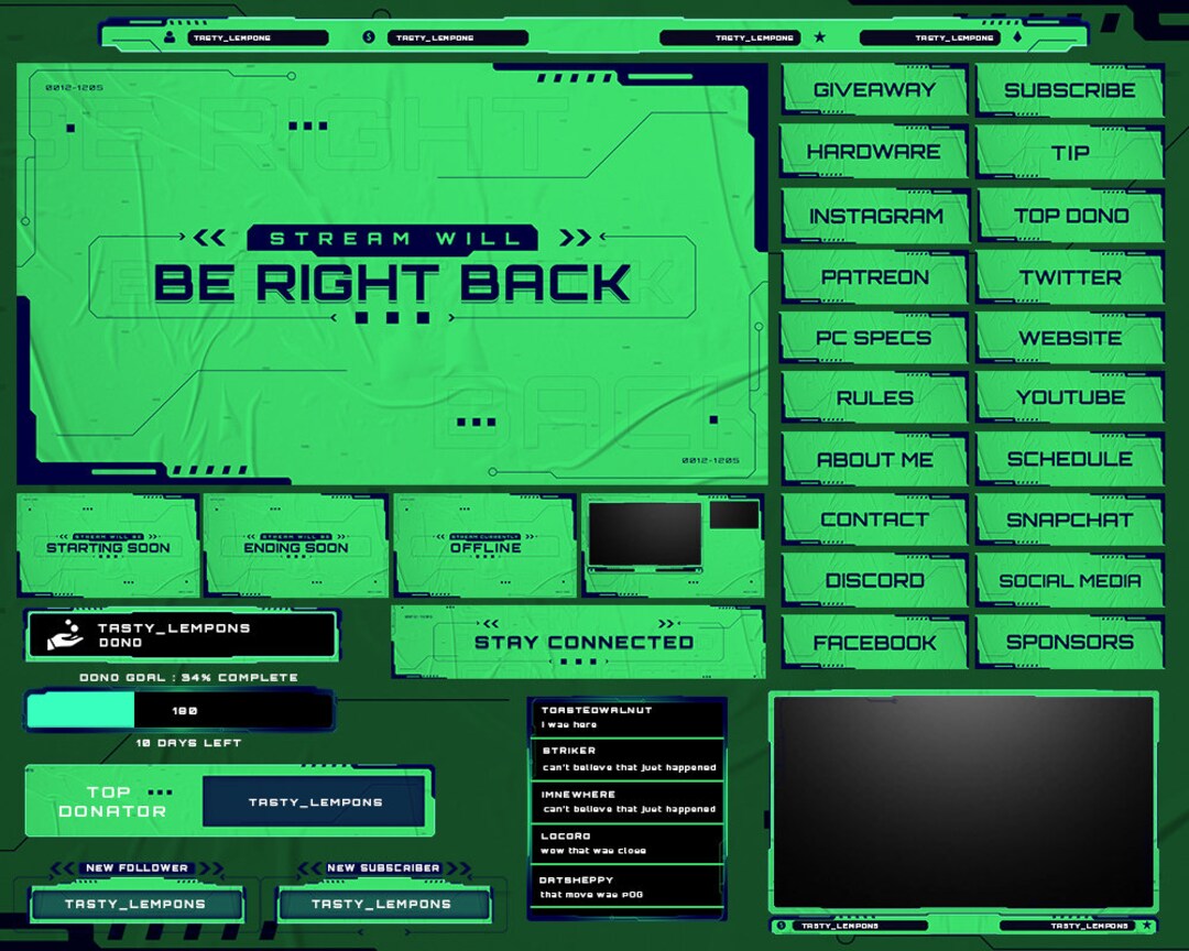 Tactical COD MW2 Twitch Overlay Package for Obs/green/fps/action/r6 ...