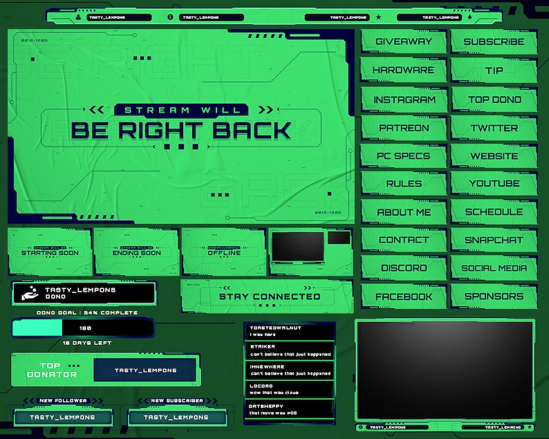 Tactical COD MW2 Twitch Overlay Package for Obs/green/fps/action/r6 ...