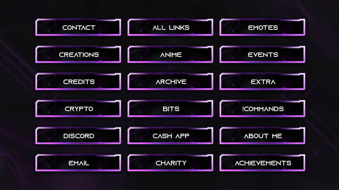 Silky Neon Purple Twitch Overlay Package for OBS - Etsy
