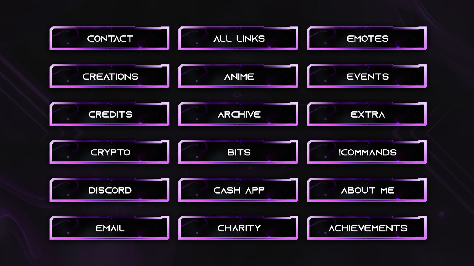 Silky Neon Purple Twitch Overlay Package for OBS - Etsy