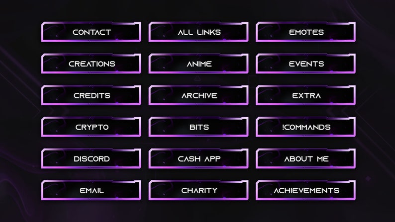 Silky Neon Purple Twitch Overlay Package for OBS - Etsy