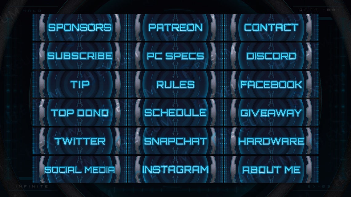 Halo Futuristic Animated OBS Overlay Package - Etsy