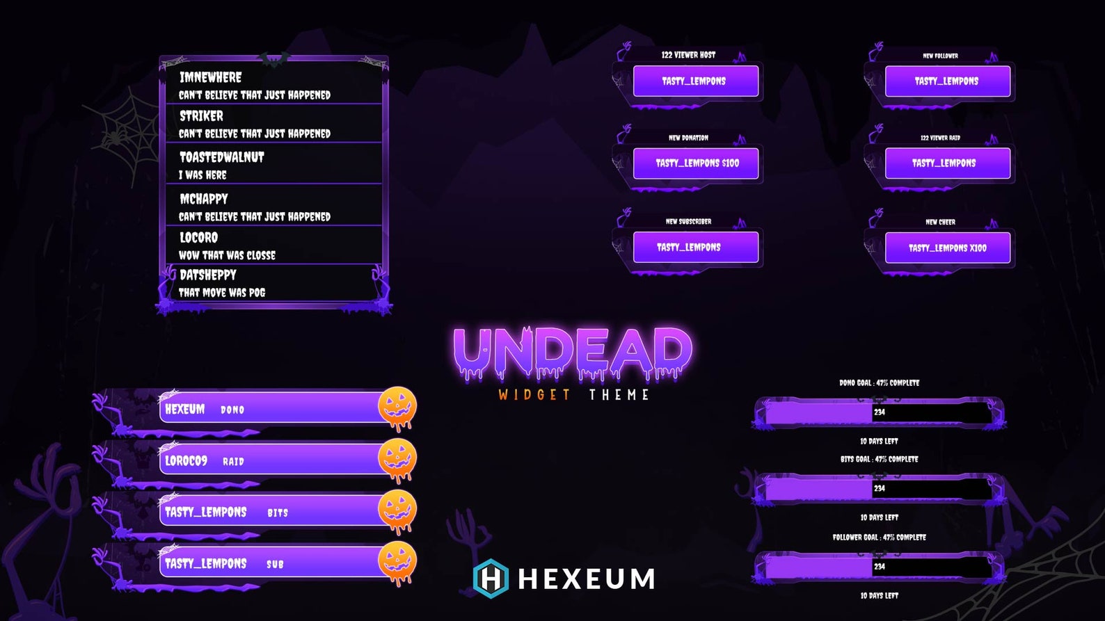 Purple Horror Twitch Overlay Package for Obs/spooky/halloween/pumpkin ...