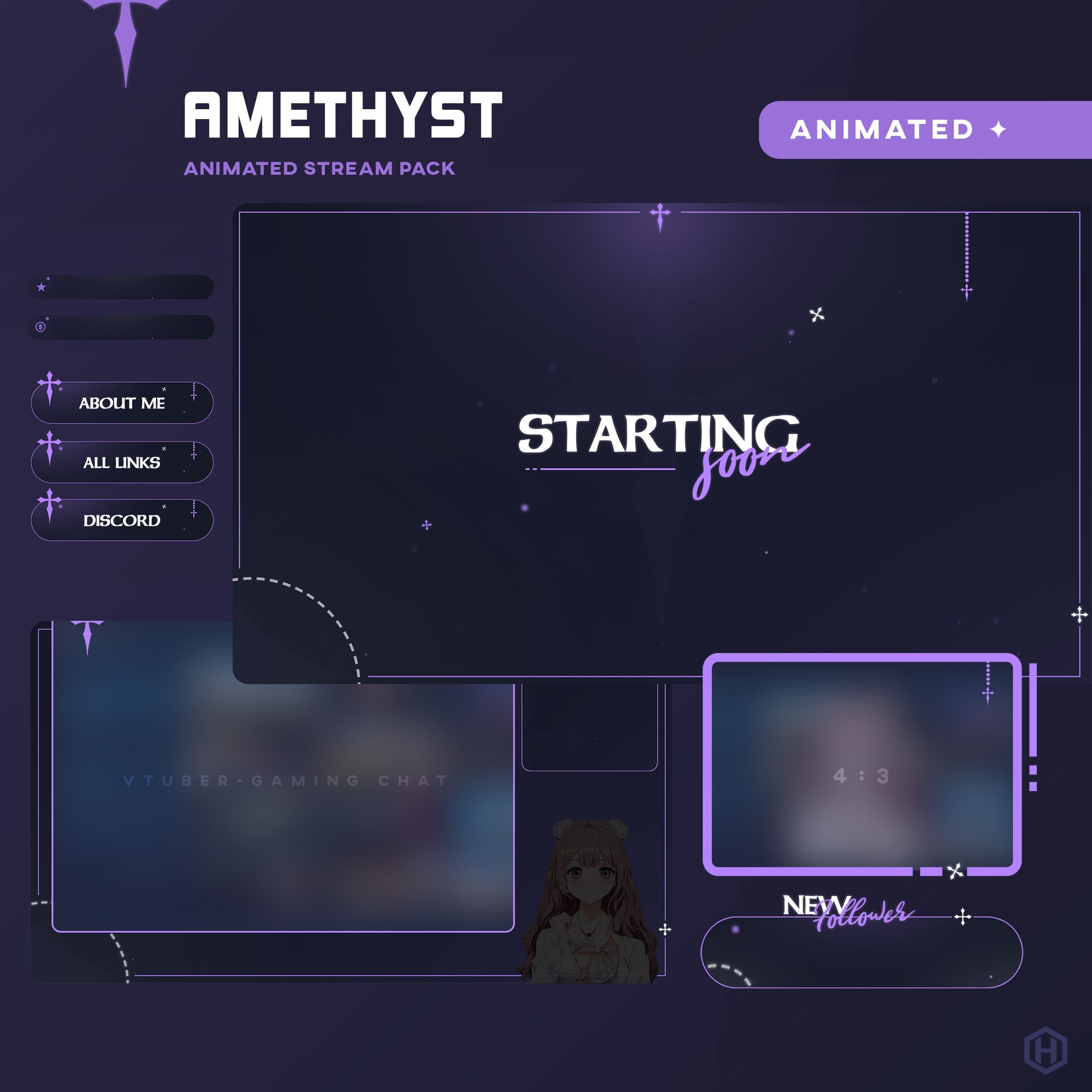Glowing Purple Stream Package/transition/astral/vtuber Celestial ...