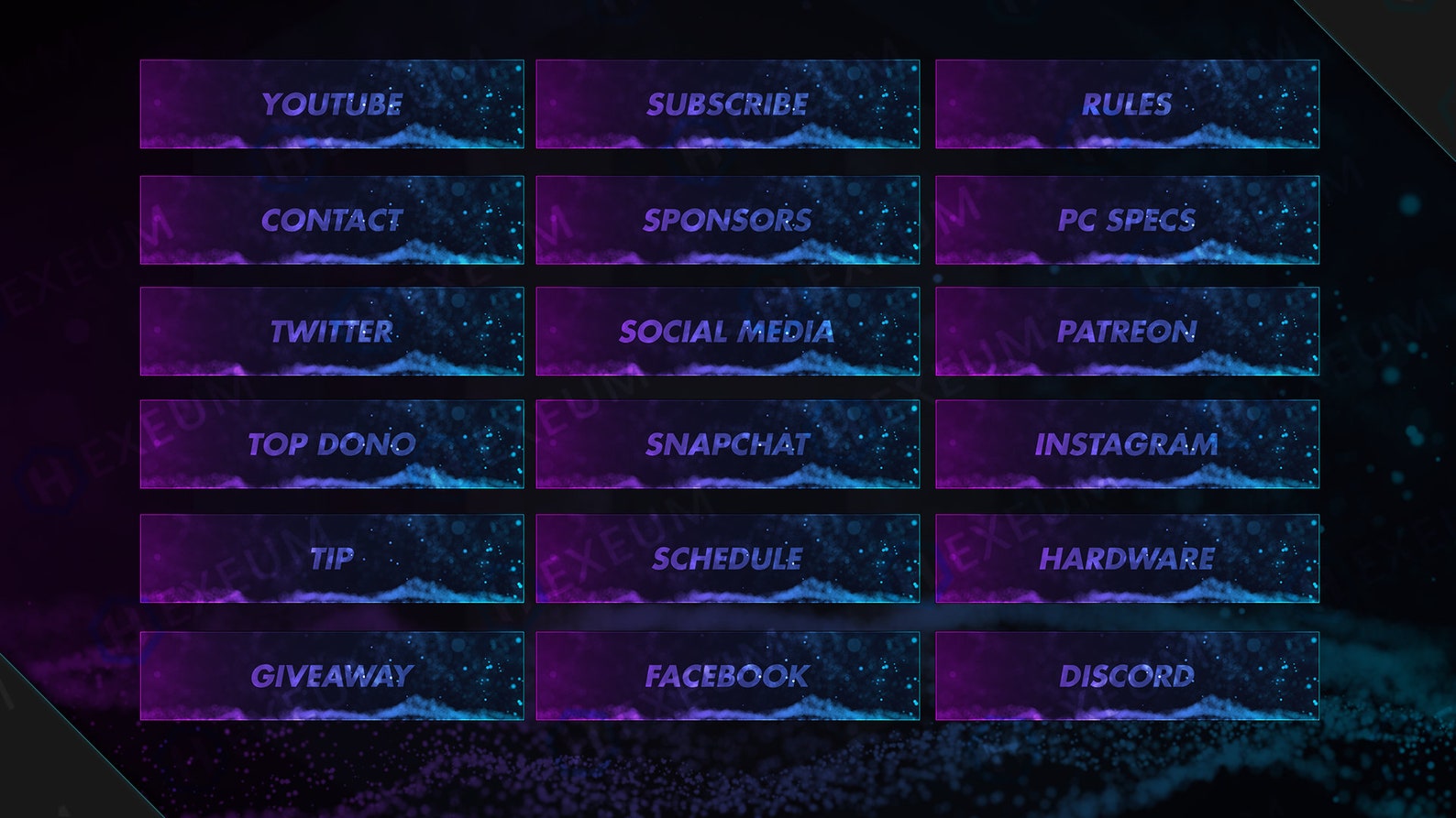 Purple & Blue Animated Twitch Overlay Package : Webcam, Screens, Panels ...