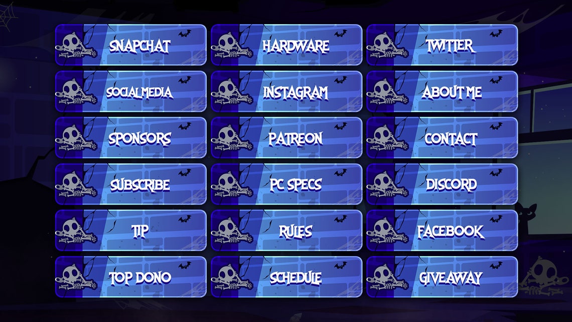 Spooky Twitch Overlay Package for Obs/goth/witch/black Cat/horror ...