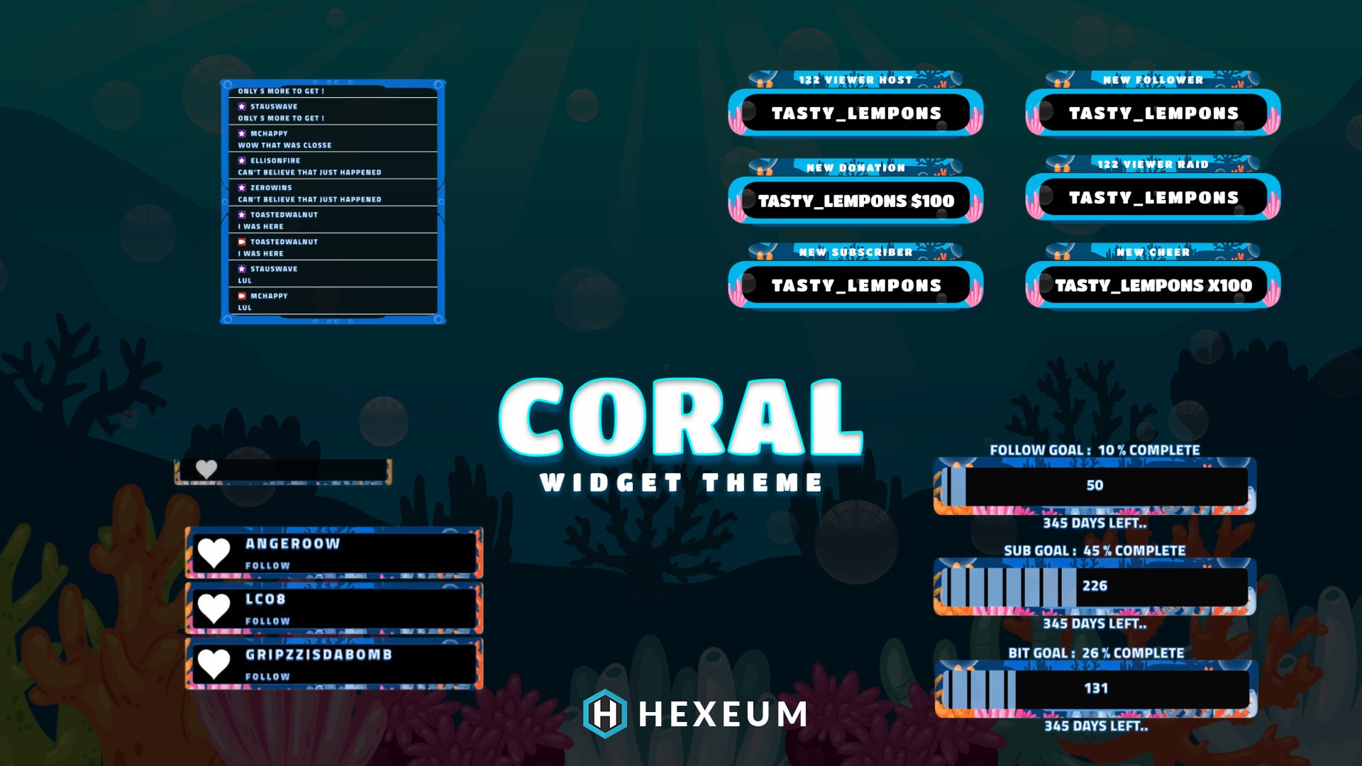 Blue Ocean Twitch Overlay Package for Obs/water/sea/coral/aesthetic ...