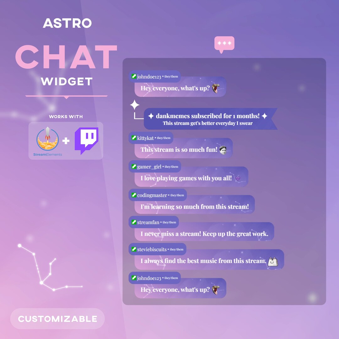 Astro Twitch Chat Widget - Integrated Alerts / Streamelements - Etsy