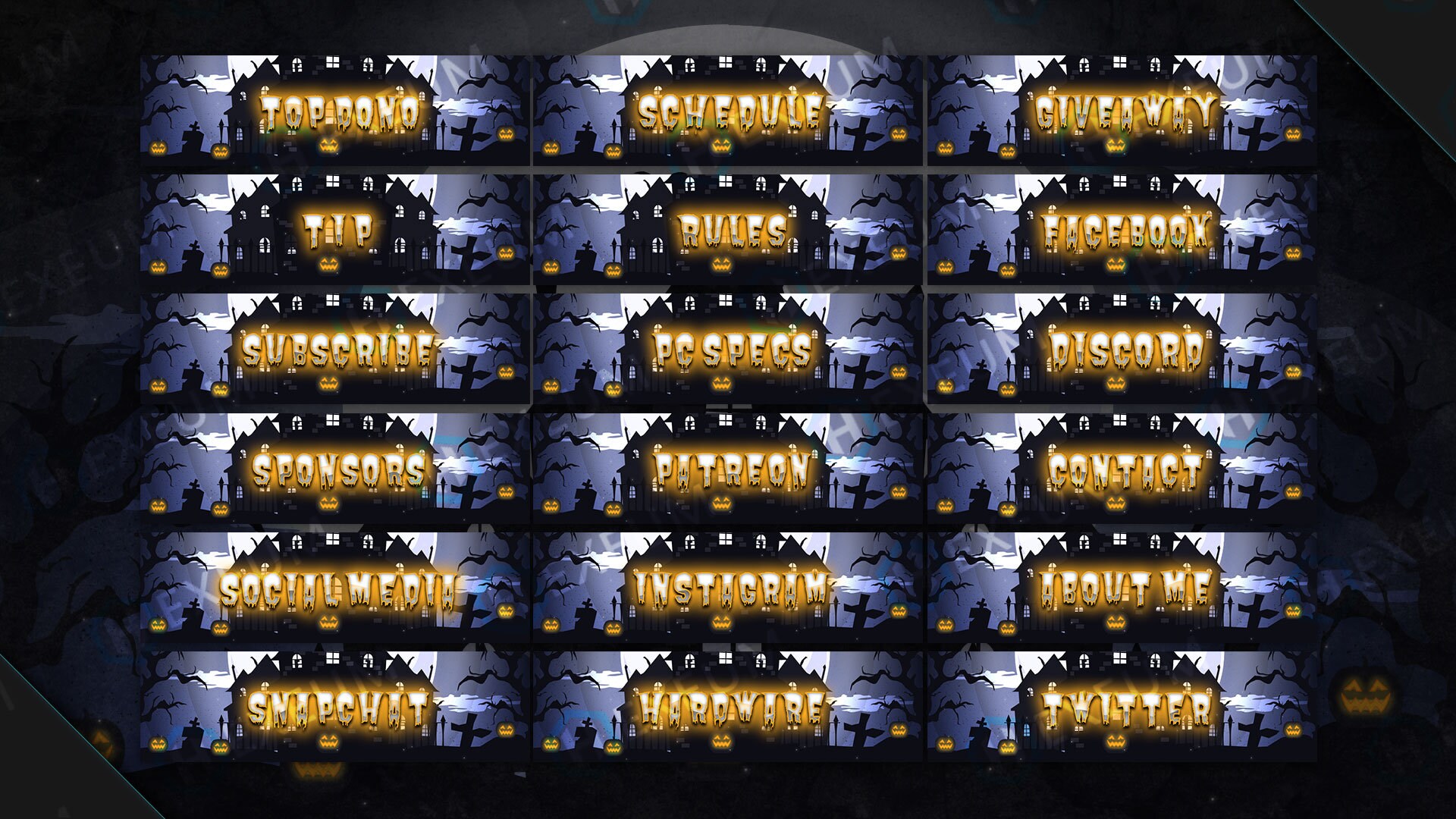 Haunted House Halloween Animated Twitch Overlay Package - Etsy