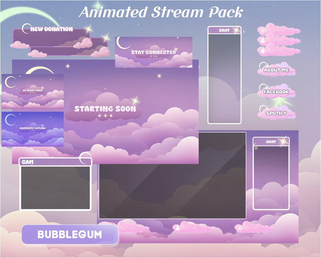 Bubblegum Clouds Stream Package/transition/stream Overlay/panels/sky ...