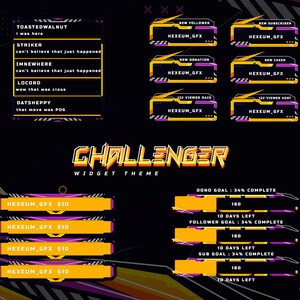 Purple and Yellow Streamlabs Widgets Streamelement Widgets Twitch ...