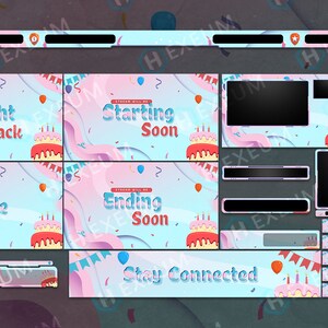 Happy Birthday Animated Twitch Overlay Package : Webcam | Etsy