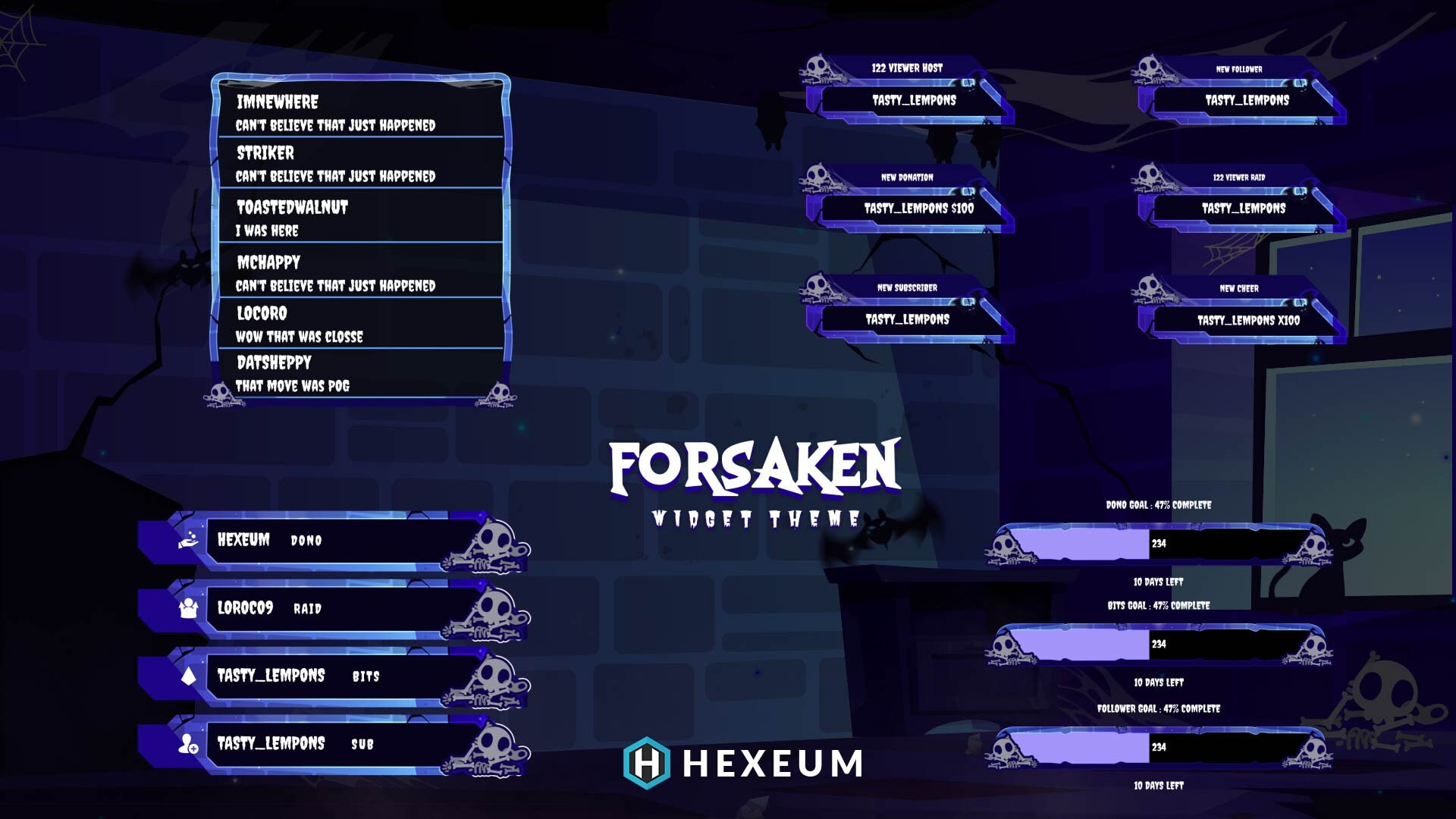 Spooky Twitch Overlay Package for Obs/goth/witch/black Cat/horror ...
